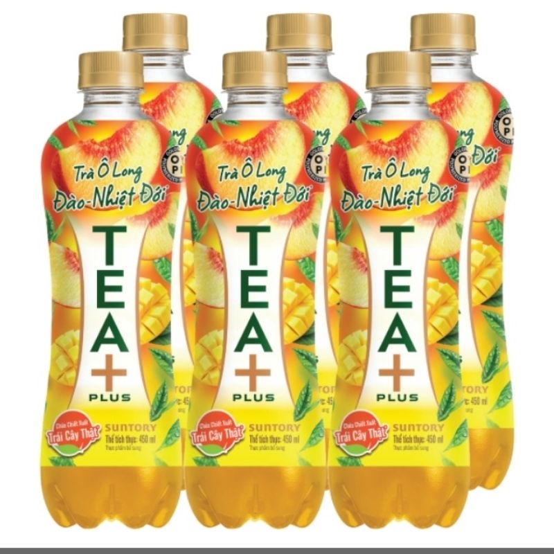 Trà Ô Long Tea Plus Vị Đào Lốc 6 chai 450Ml | Shopee Việt Nam