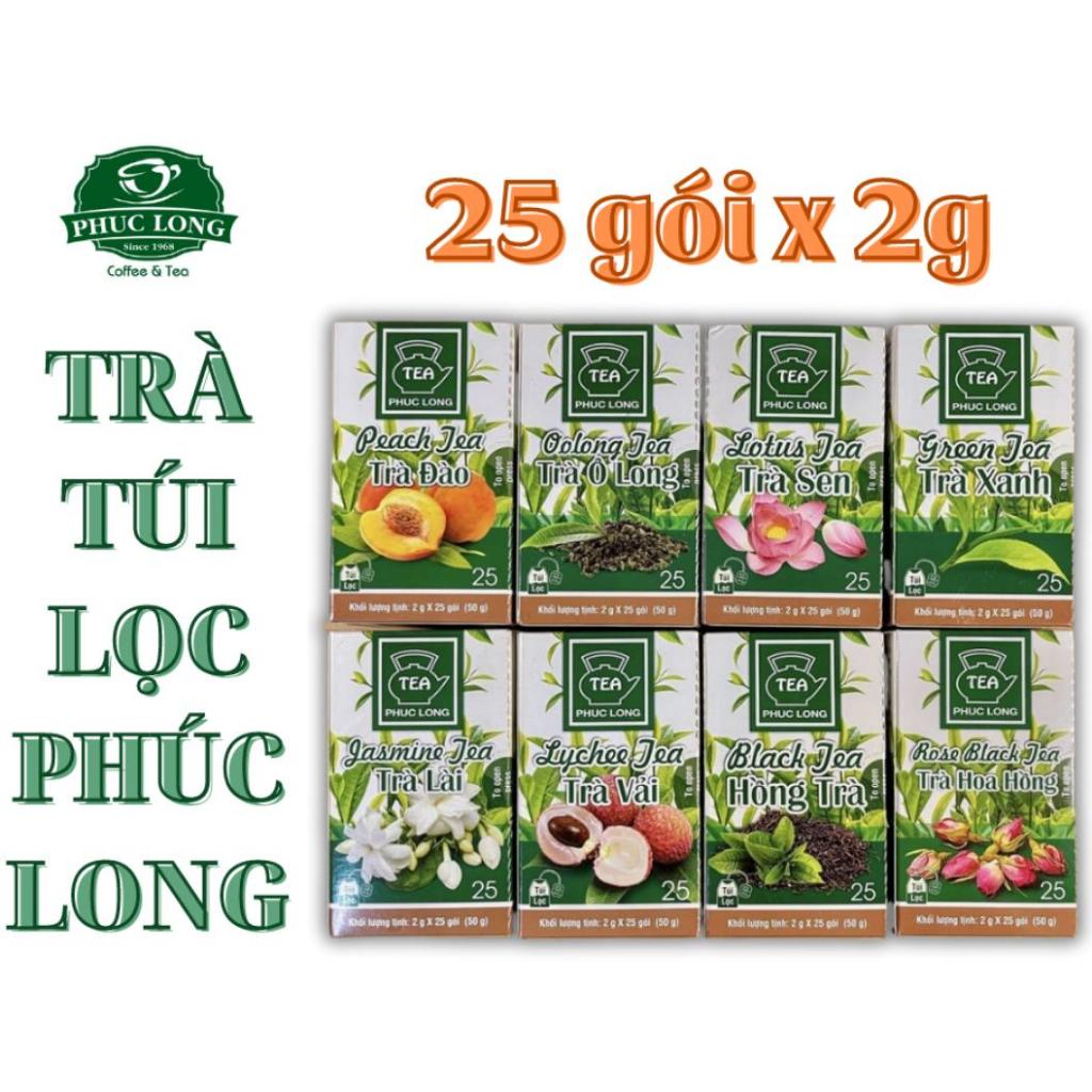 Trà Túi Lọc Phúc Long Đủ Vị 2g x 25 gói Đào Vải Lài Sen Xanh O long Hoa ...