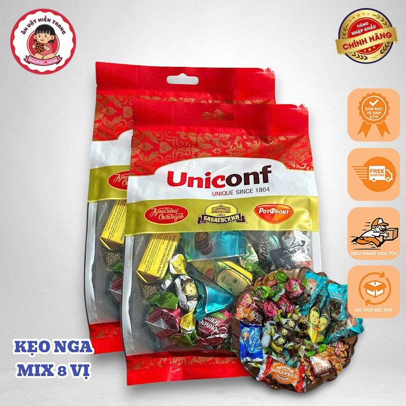 Kẹo Nga Mix 8 Vị, Socola Nga Uniconf Thơm Ngon, Hàng Nội Địa Nga, Nhập Khẩu Chính Hãng Gói 500g ...