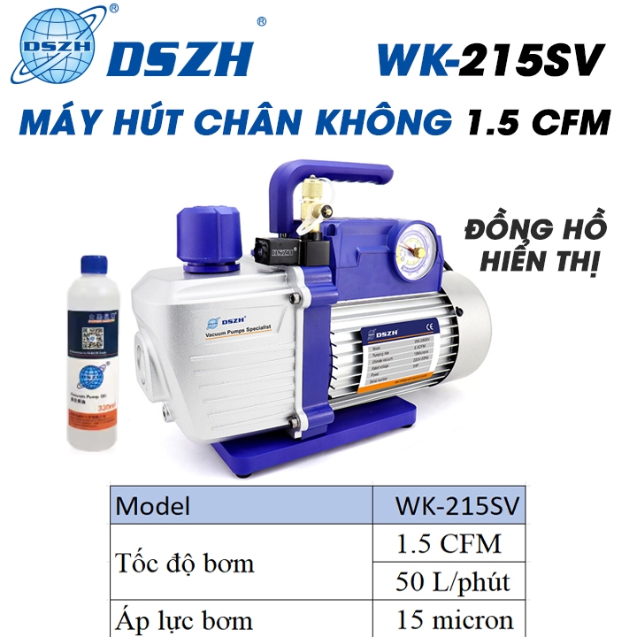 Máy bơm chân không 1.5 CFM DSZH, model WK-215SV, 2 cấp, có van điện từ | Shopee Việt Nam