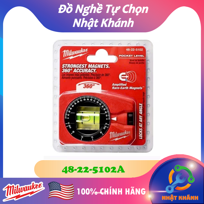 Thước Thủy Mini Bỏ Túi 360° Có Nam Châm Milwaukee 48-22-5102A [Chính ...
