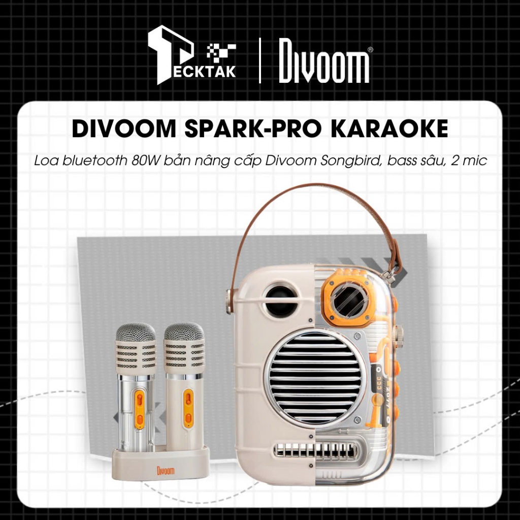 Loa Bluetooth DIVOOM SPARK-PRO KARAOKE công suất 80W bản nâng cấp của ...