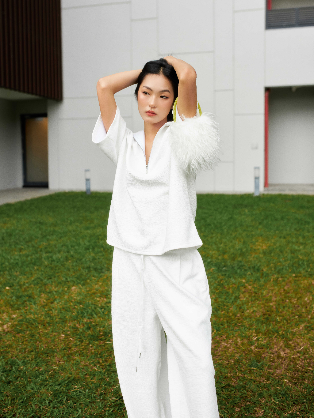 HIGHCHIC - ALL WHITE SET - SET BỘ TRẮNG QUẦN DÀI - GẤM DẬP GÂN - MỀM ...