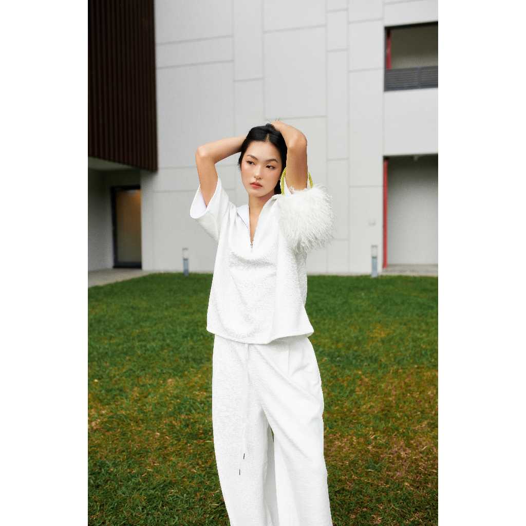 HIGHCHIC - ALL WHITE SET - SET BỘ TRẮNG QUẦN DÀI - GẤM DẬP GÂN - MỀM ...