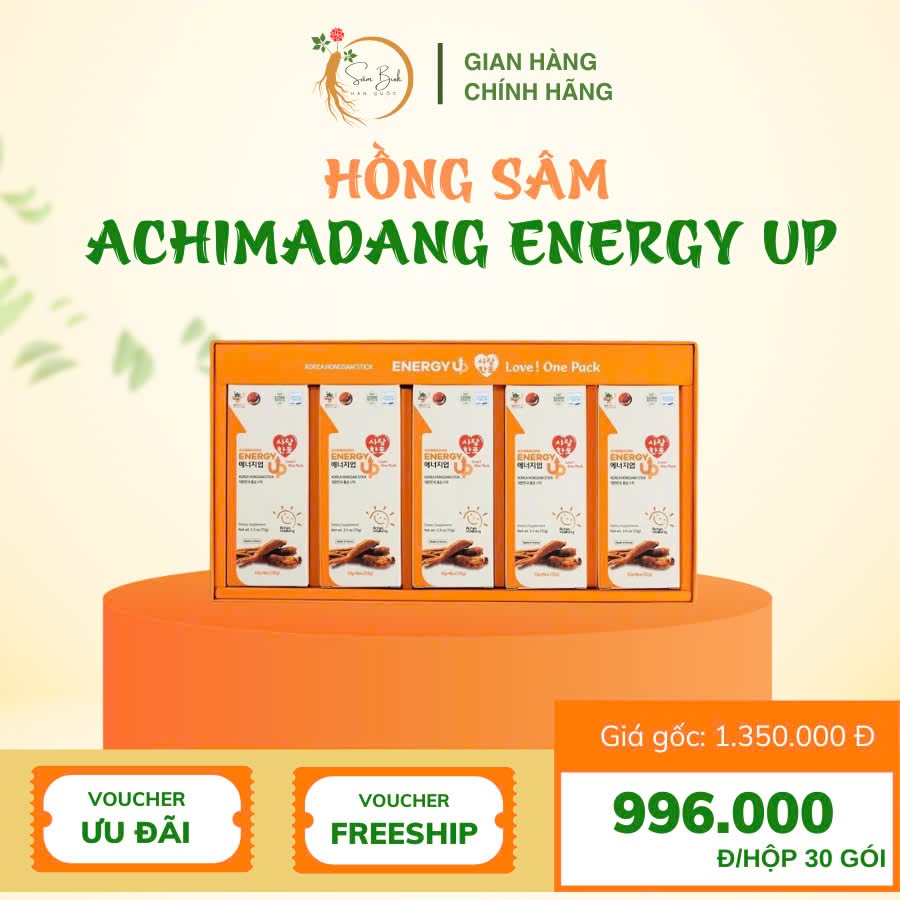 Nước Hồng Sâm 100% Energy Up (Hộp/30 Gói/12g) - Achimmadang | Shopee Việt Nam