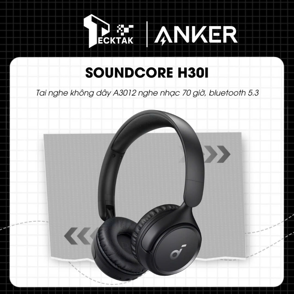 Tai nghe không dây Anker Soundcore H30i A3012 nghe nhạc 70 giờ, bluetooth 5.3, kết nối ứng dụng ...
