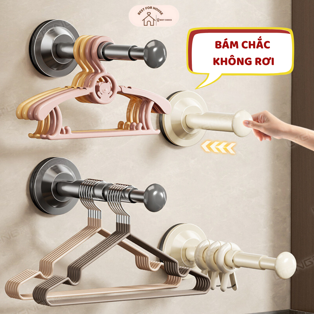 Giá móc treo quần áo Giá treo móc quần áo hút chân không bám chắc Móc treo đồ đa năng BEST-GTM01 ...