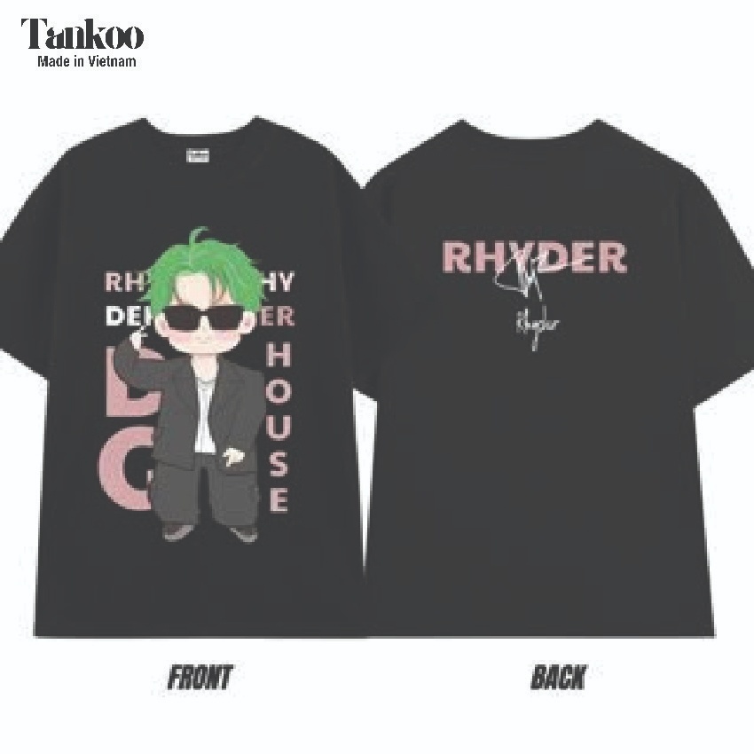 Áo thun in hình kiểu chibi hoạt hình kèm chữ kí DG House Rhyder anh ...