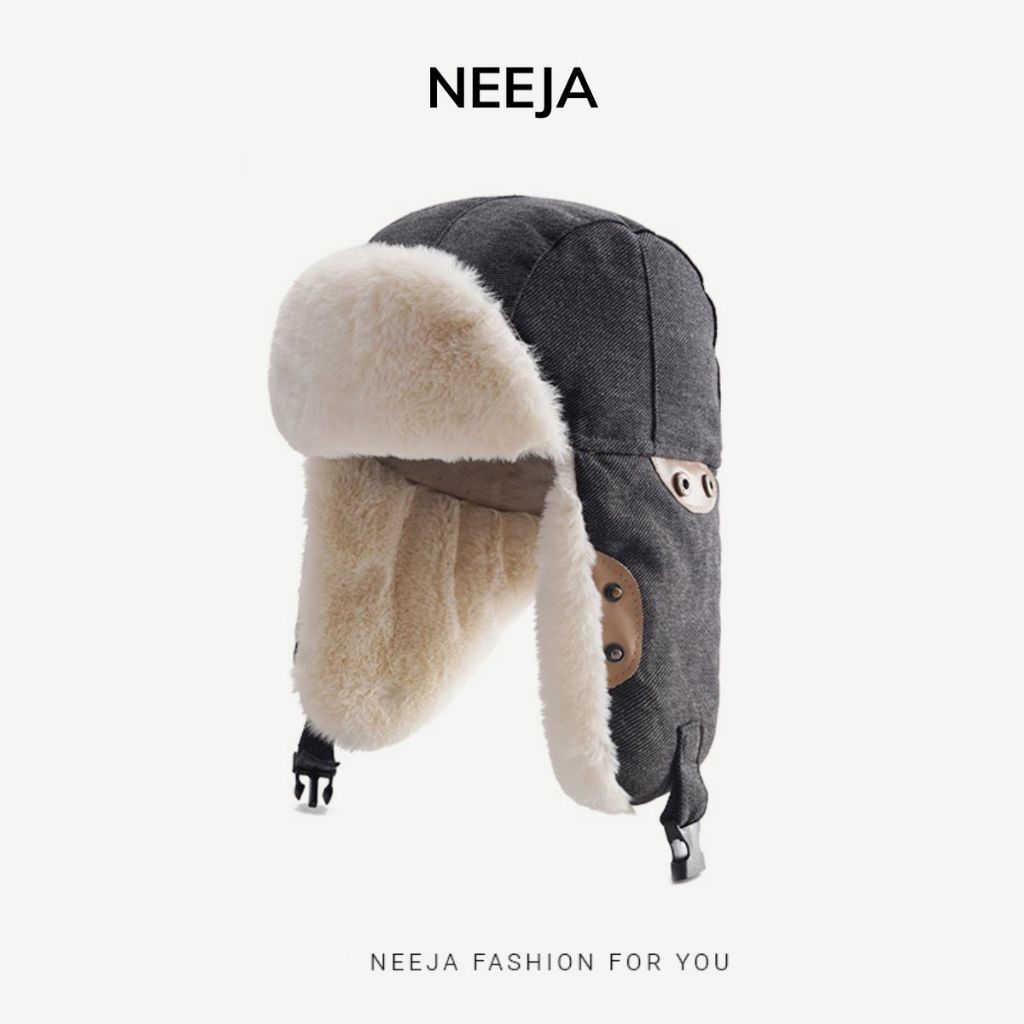 Mũ Lông Trùm Đầu NEEJA Lót Lông Siêu Ấm Áp, Chất Vải Dày Dặn, Bảo Vệ ...