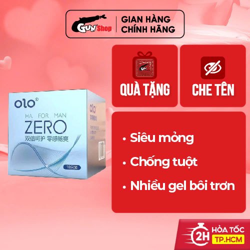 Bao cao su OLO 0.01 Zero Ha For Man siêu mỏng, nhiều gel bôi trơn hộp 10 cái | GUNSHOP VIỆT NAM ...