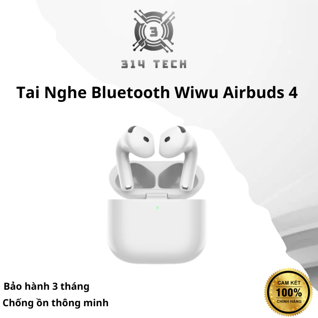 Tai nghe Wiwu Airbuds 4 (Bluetooth 5.4 | Pin 4.5h | Cảm ứng chạm | Sạc TYPE-C) | Shopee Việt Nam