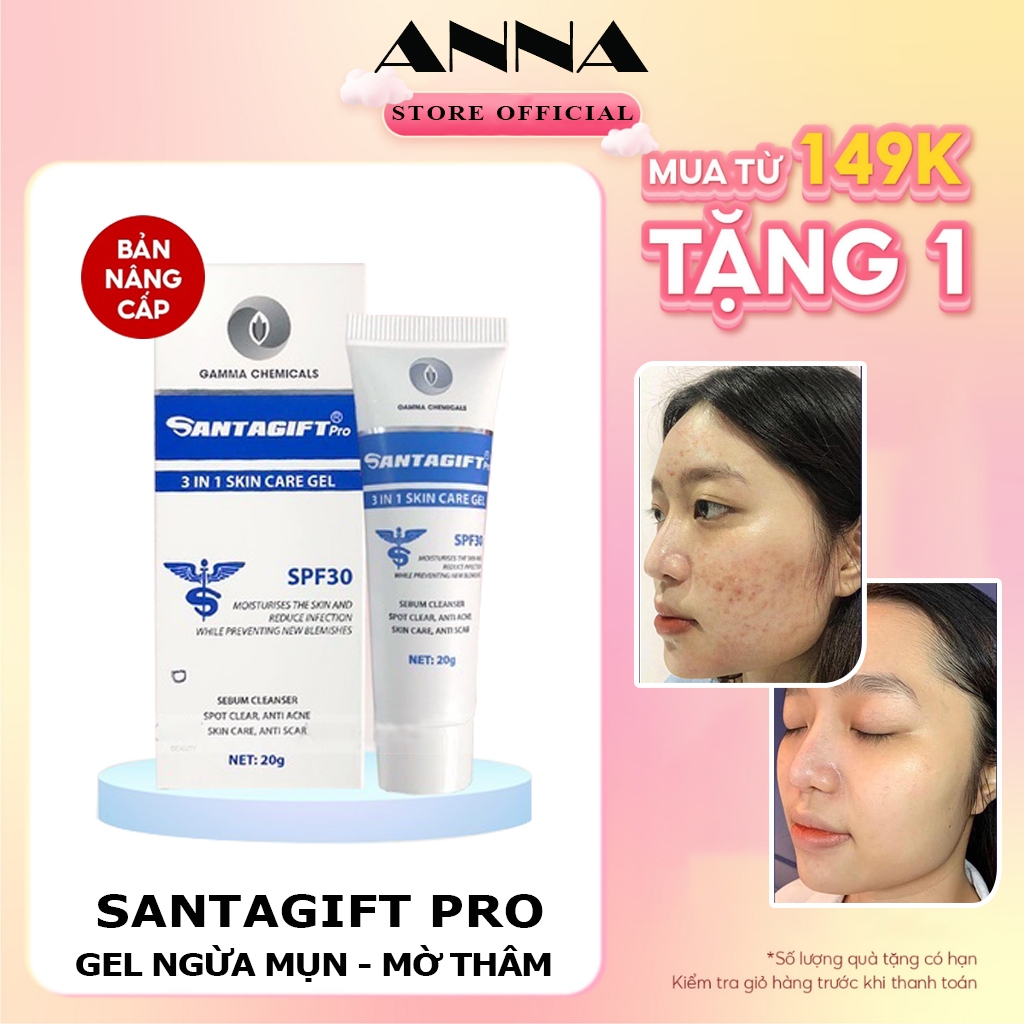 Gel giảm mụn và thâm Gamma SANTAGIFT Mẫu Mới Giúp Thông Thoáng Lỗ Chân ...