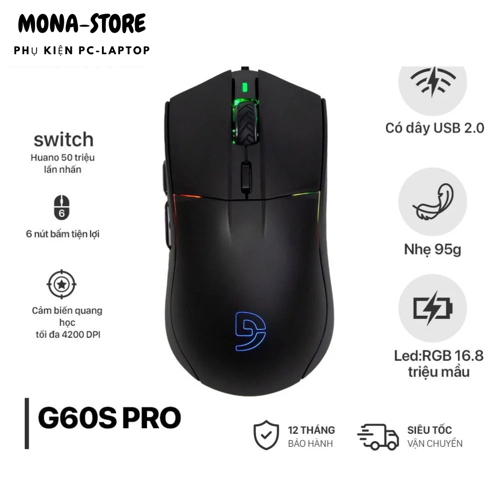 Chuột Có Dây Gaming Fuhlen G60S Pro – LED RGB- 3200 DPI, Thiết Kế ...