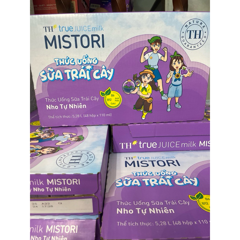 Th true juice milk Mistori cam dâu nho hộp 110ml(Date t7/2025) | Shopee ...