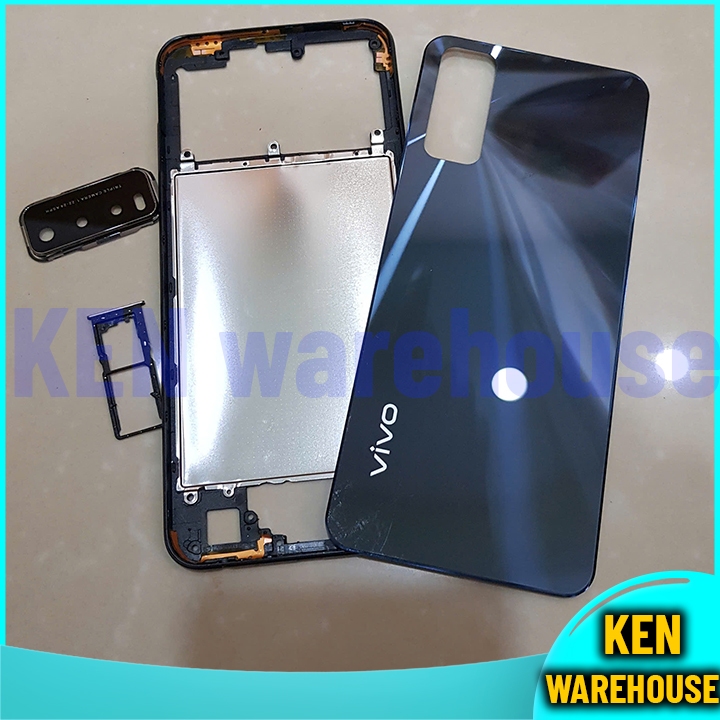 Combo Nắp lưng điện thoại Vivo Y20 gồm nắp viền giữa khay sim kính cam ...