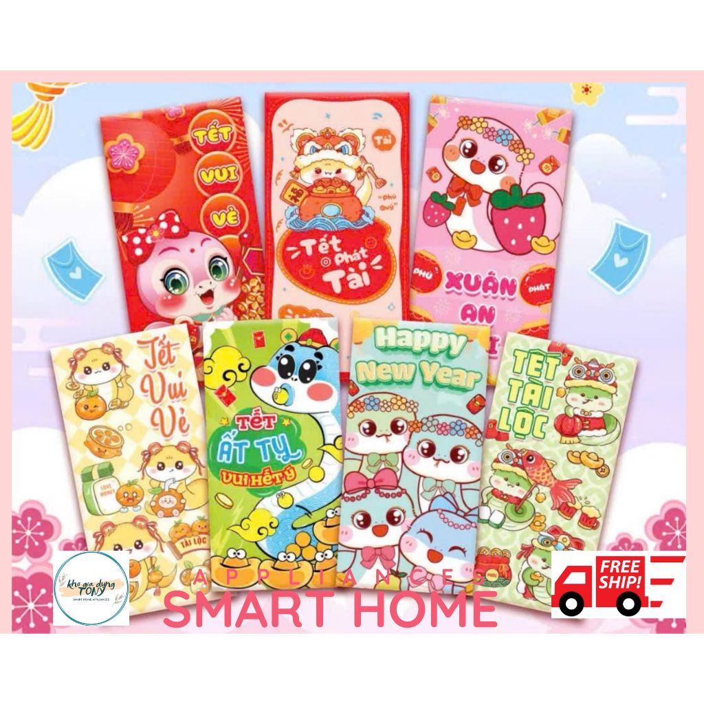 Bao Lì Xì 2025 bao lixi tết Giá Sỉ Độc Lạ Màu Đỏ Đẹp Hoạt Hình Ất Tị ...