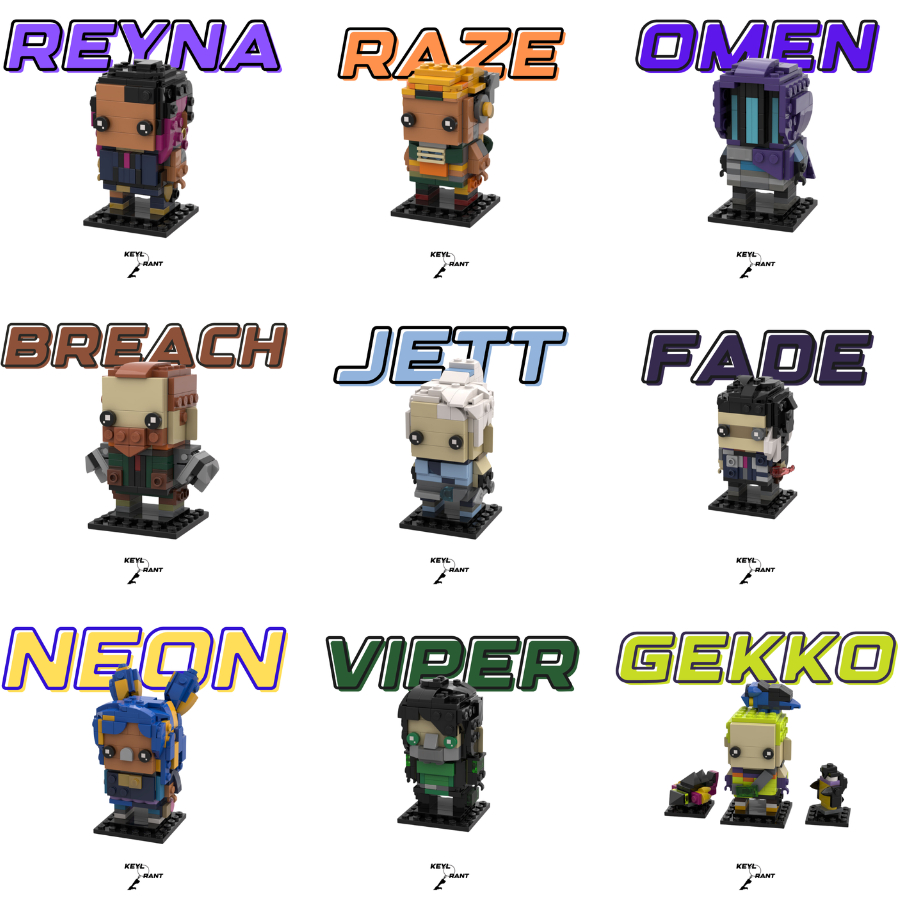 Mô Hình Lắp Ráp Jett | Cypher | Neon | Yoru | Reyna | Raze | Omen ...