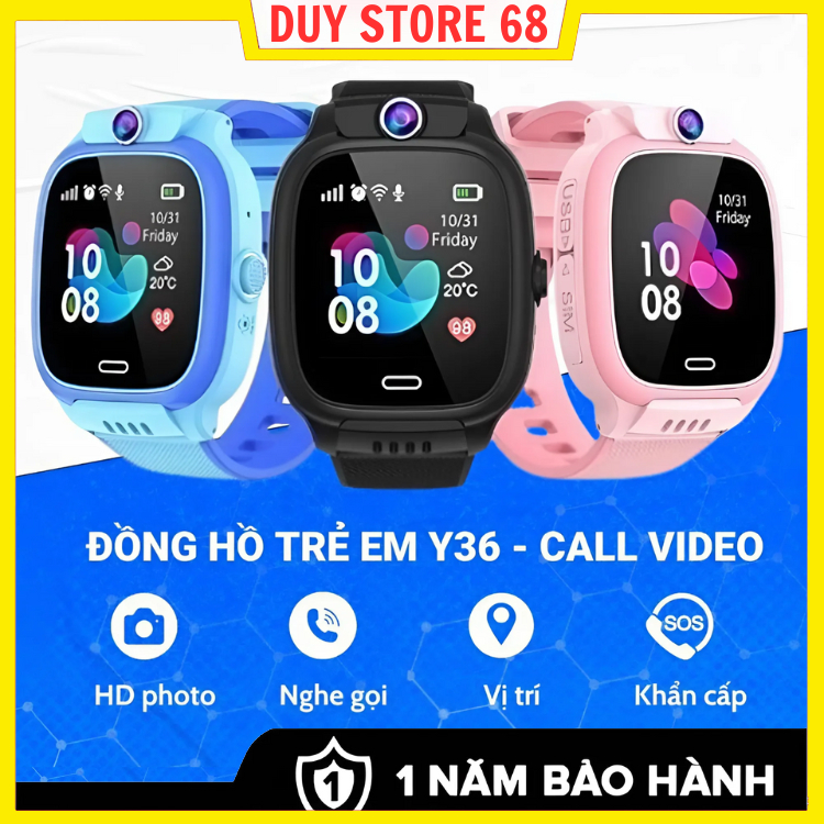 Đồng Hồ Thông Minh Trẻ Em Y36 - Y92 - 85 - Q12 , Lắp Sim Nghe Gọi - Định Vị - Video Call Cảnh ...
