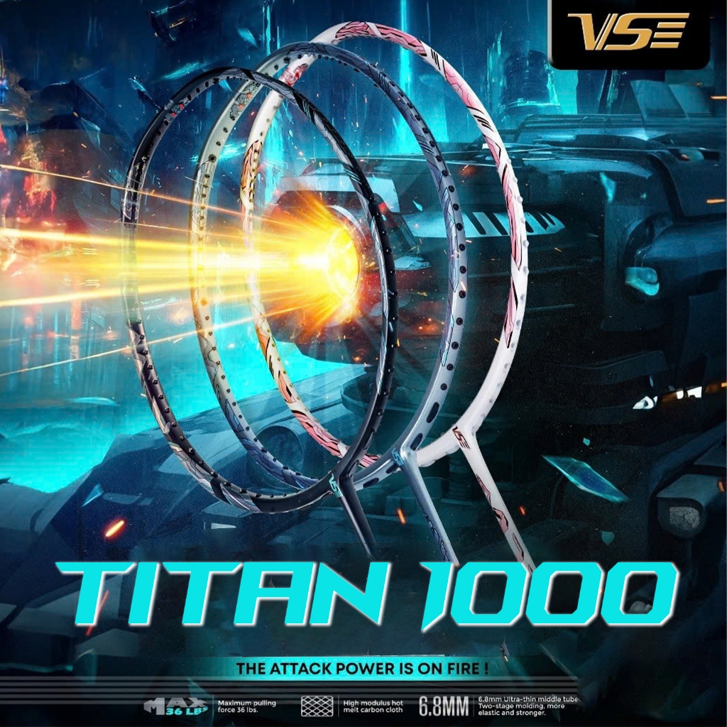 Vợt cầu lông VS Titan 1000 - New Color chính hãng full carbon 4U căng ...