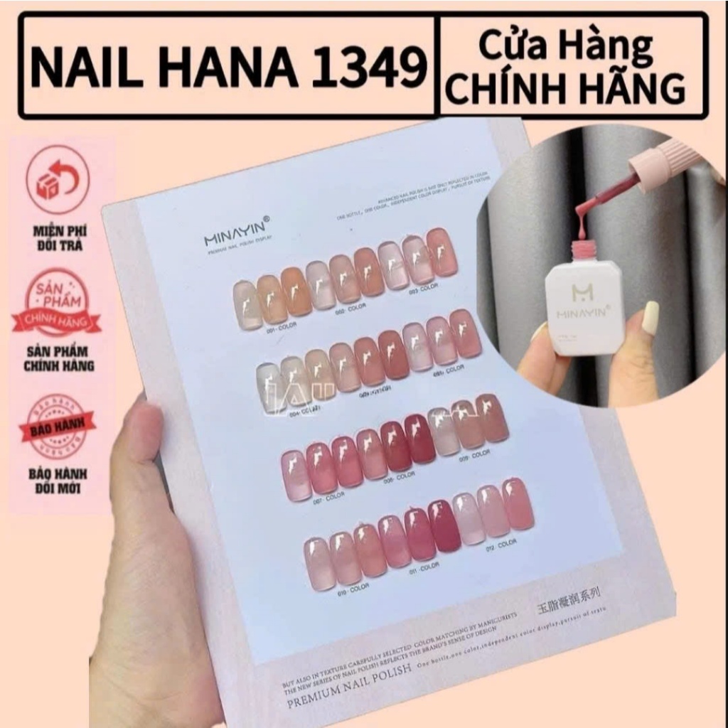 Set sơn gel thạch tông hồng 12 màu Minayin 12 màu tặng kèm bảng màu ...