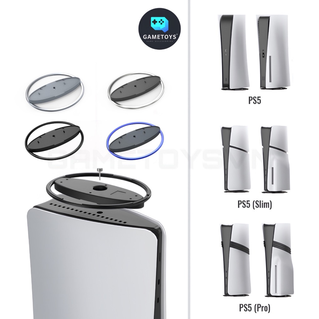 Chân đế dựng đứng viền kim loại (JYS) cho Sony PS5 Standard / PS5 Slim ...