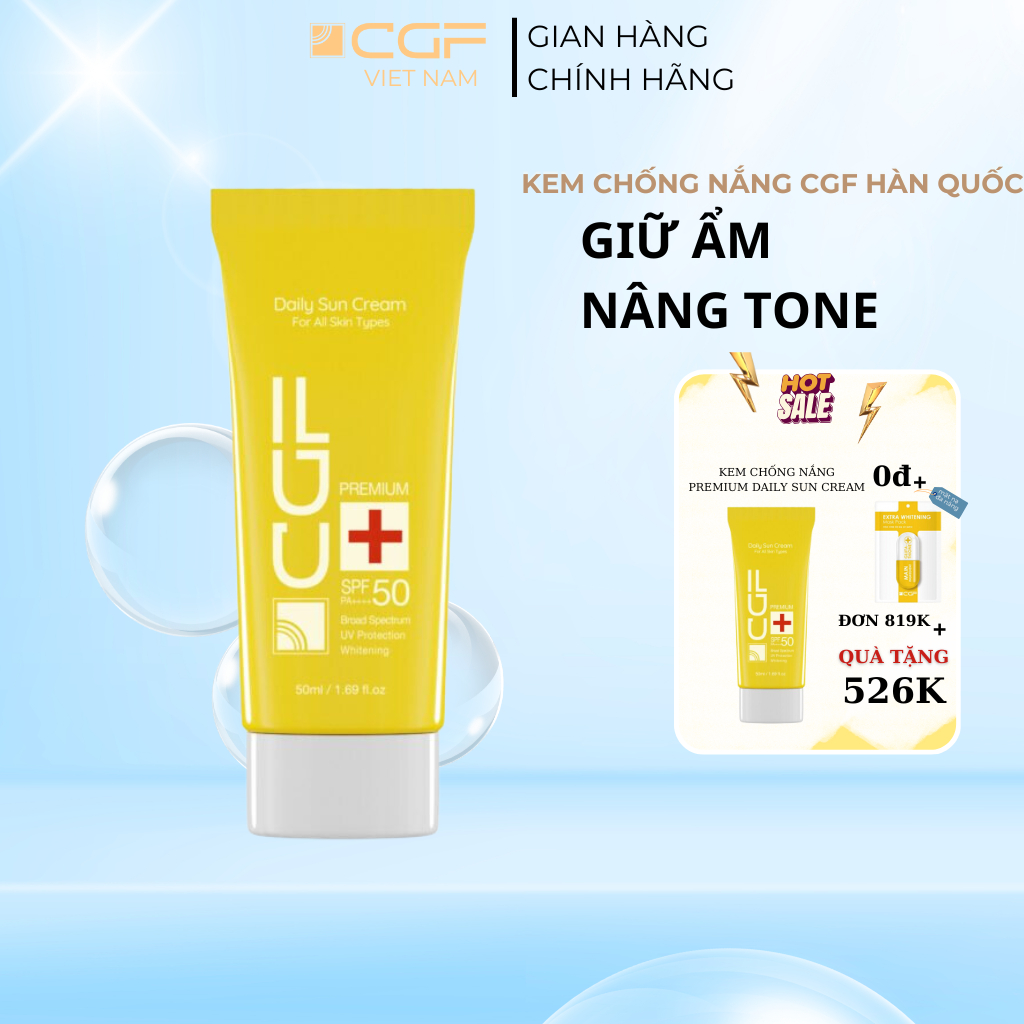 Kem chống nắng cao cấp CGF SPF 50+ PA++++: Premium Daily Sun Cream CGF | Shopee Việt Nam
