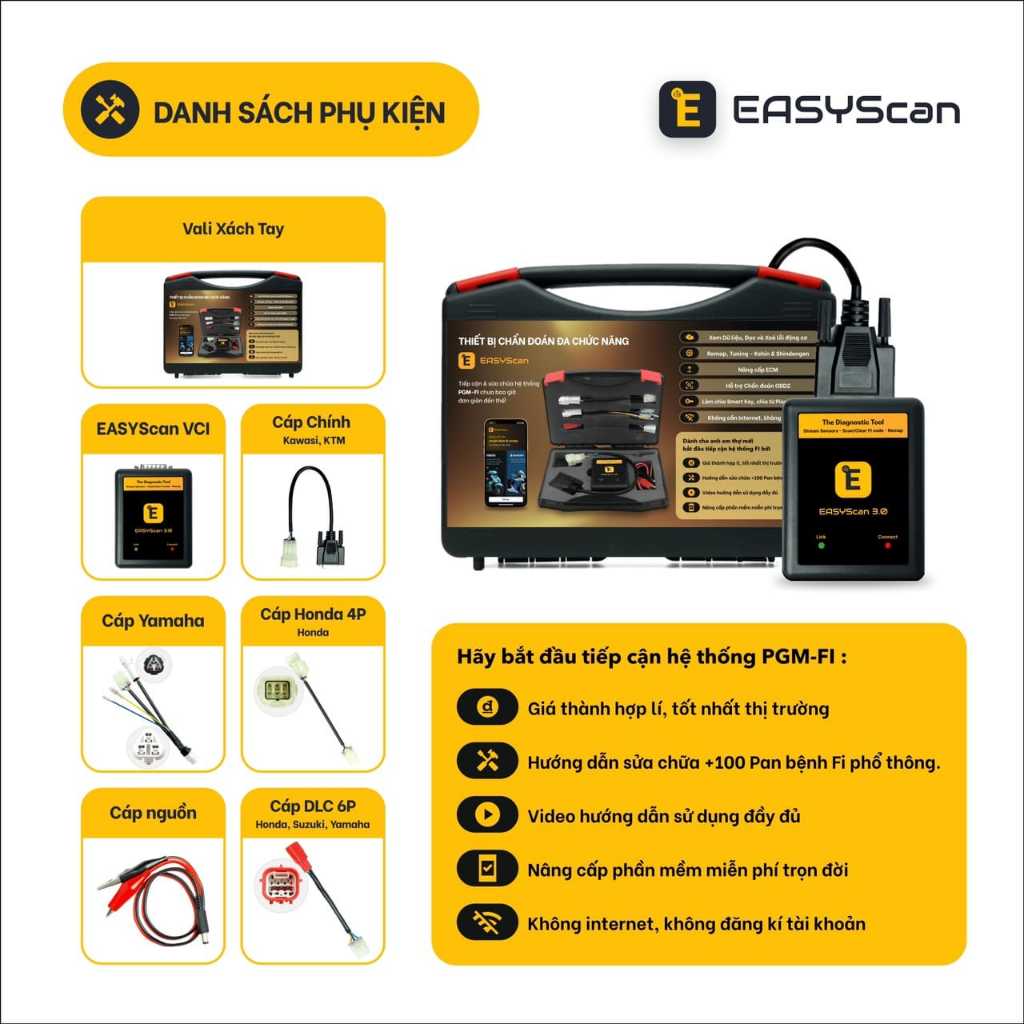 Máy đọc lỗi xe máy FI EasyScan Pro 2025 – Giải pháp chuyên nghiệp cho ...
