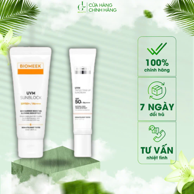 Kem Chống Nắng BIOMEEK UVM PEACH BLOOM SPF 50+ PA++++ Nâng Tone Tự Nhiên | Shopee Việt Nam