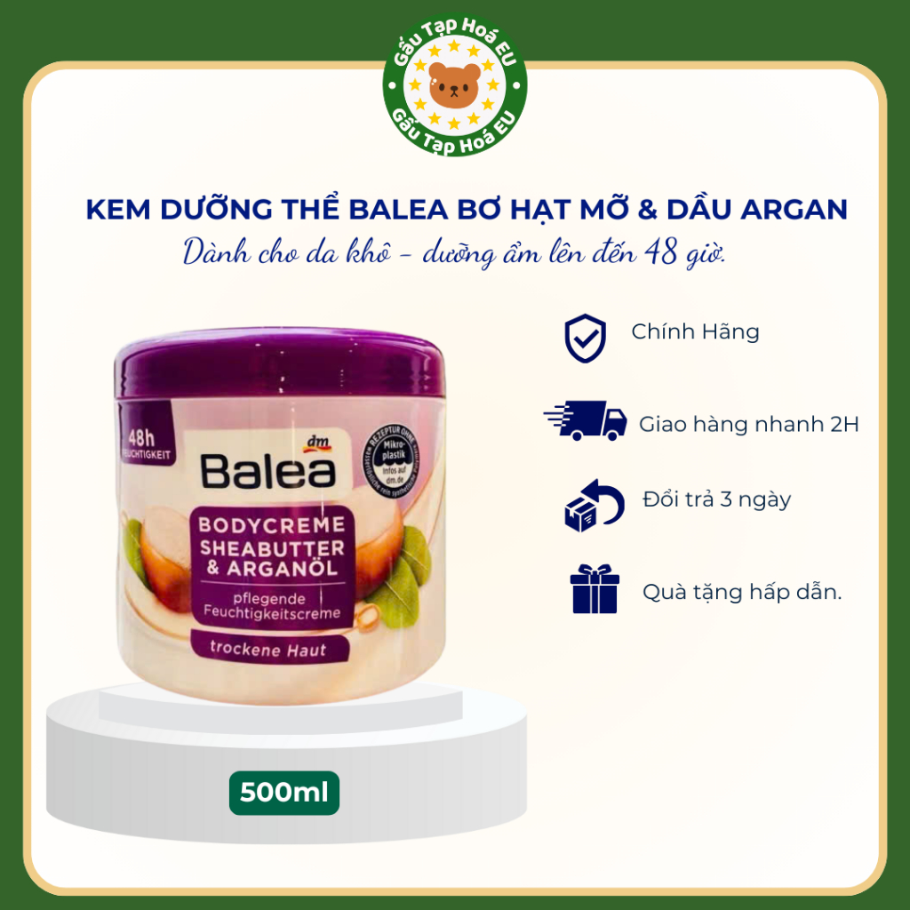 Kem dưỡng thể bơ hạt mỡ Balea, 500ml [ Hàng Đức] | Shopee Việt Nam