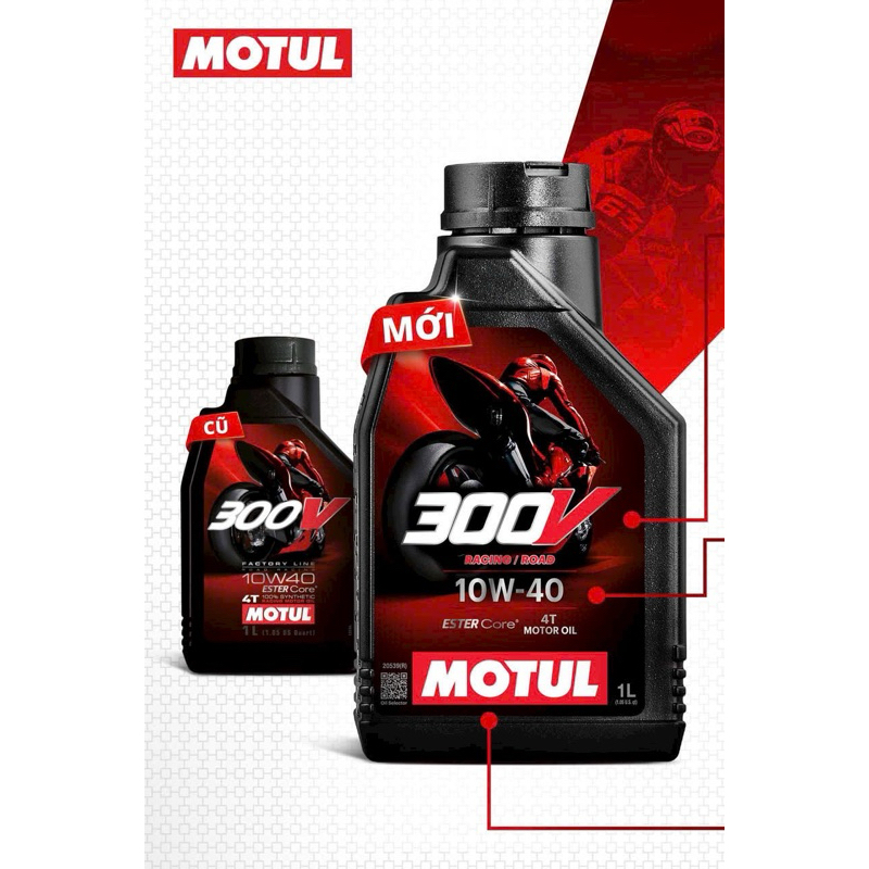 MOTUL PHÁP - Motul 300V Factory Line Road Racing 10W-40 Fully Synthetic Ester Core Dầu Nhớt Cao ...