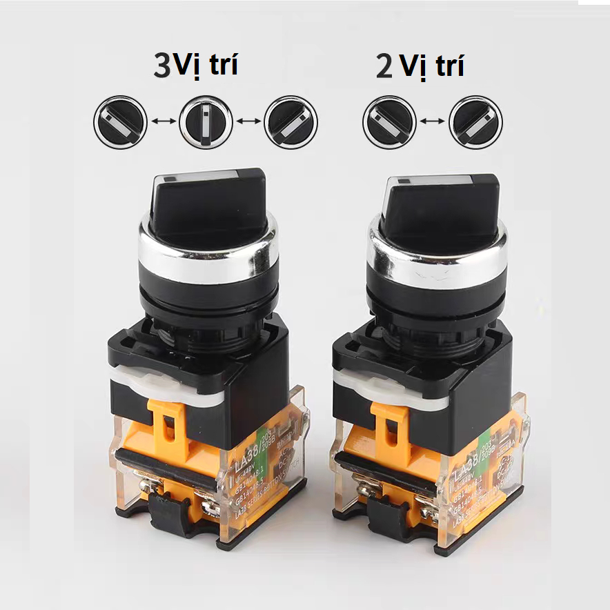 [Đơn tối thiểu 30k]Công tắc xoay chuyển mạch 2 và 3 vị trí phi 22 LA38 | Shopee Việt Nam