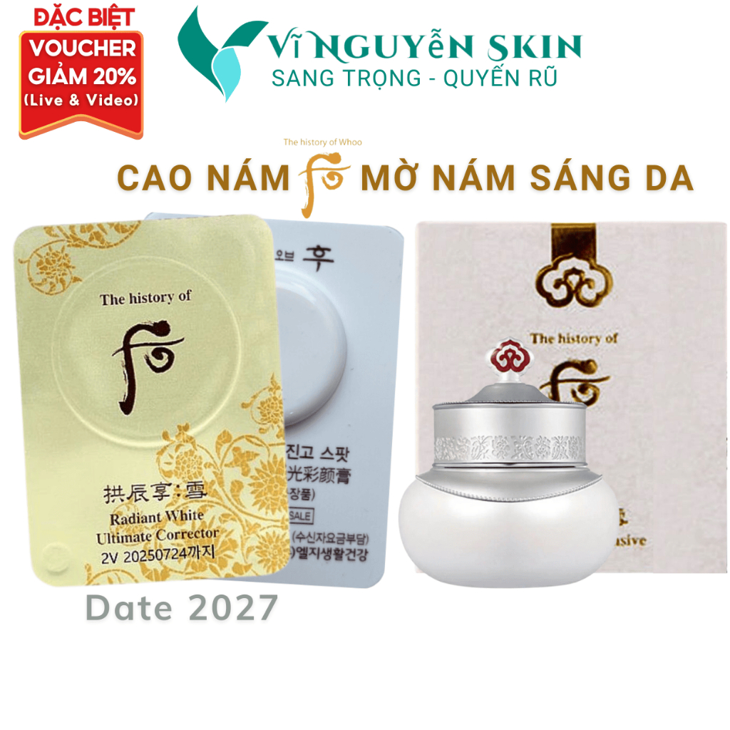 10 Vỉ Cao Nám Whoo Loại bỏ NÁM, Sạm, Tàn Nhang giúp Trắng Sáng Da Sample Whoo Radiant White ...