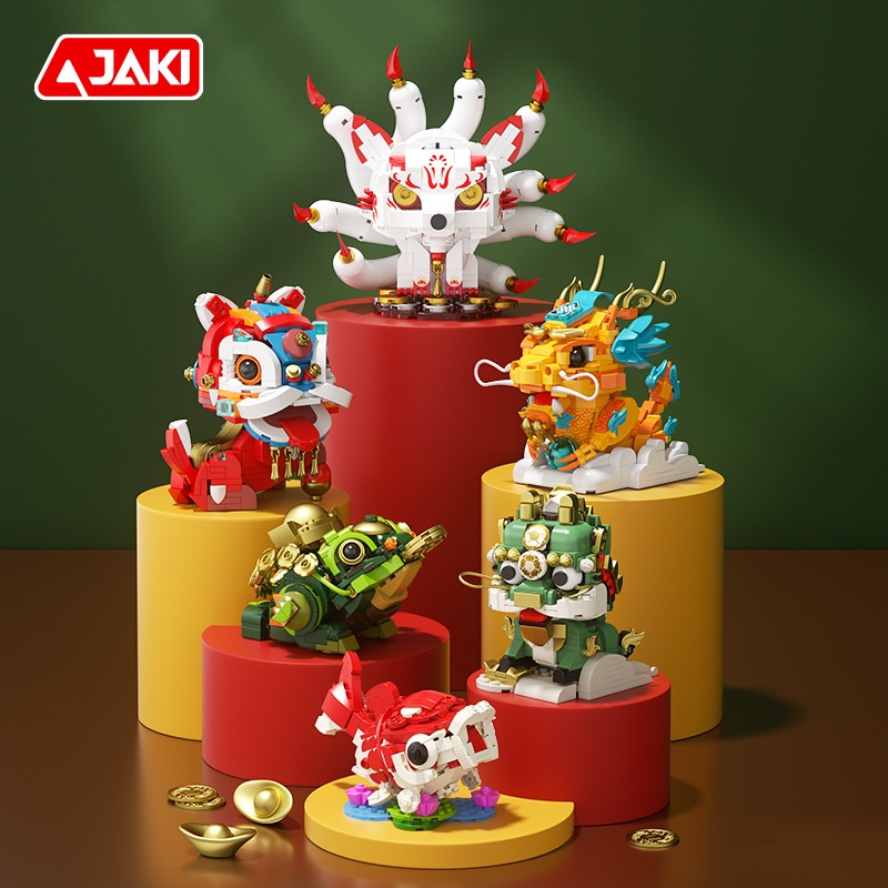 ĐỒ CHƠI LẮP RÁP MÔ HÌNH BỘ NGŨ LINH VẬT MAY MẮN KÌ LÂN/CÁ KOI/TÌ HƯU ...