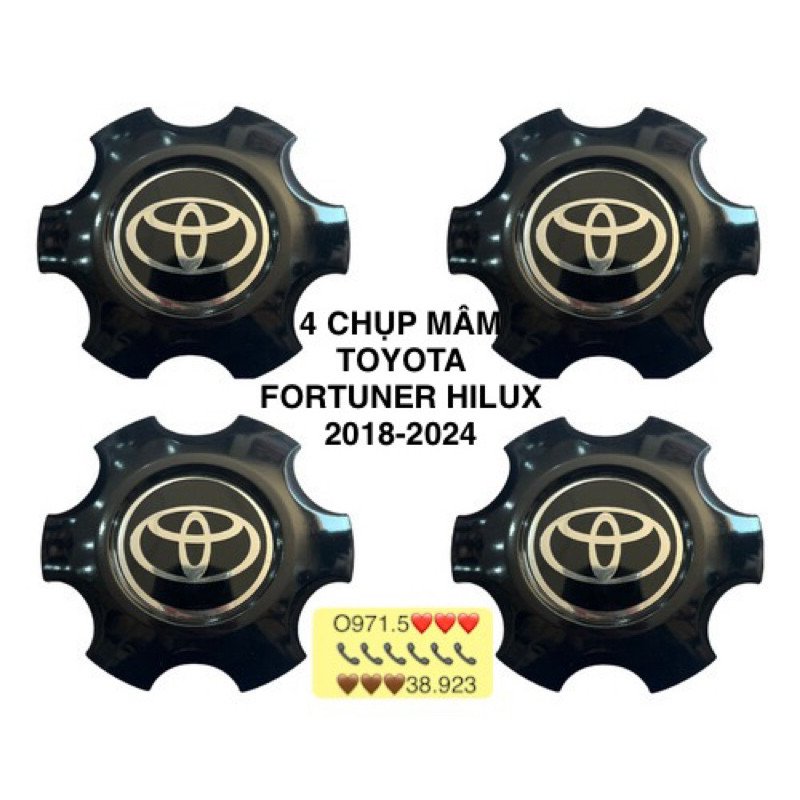 4 CHỤP MÂM TOYOTA FORTUNER HILUX 2018-2024 4260b-0k360 4260B-0K360 ...