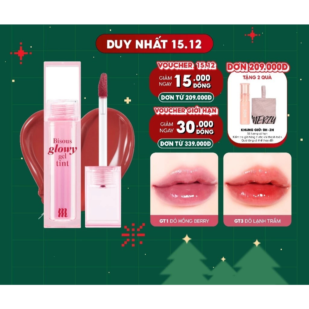 Son Bóng Pha Lê Căng Mọng, Bền Màu Merzy Bisous Glowy Gel Tint 4g ...