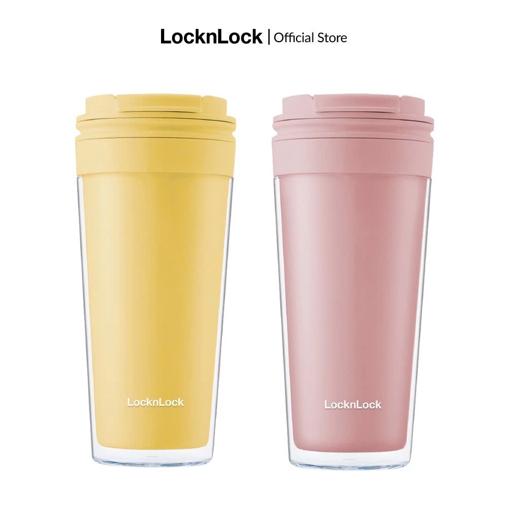 Ly nhựa 2 lớp nắp bậc LocknLock Bucket Cold Cup HAP519 dung tích 580ML ...