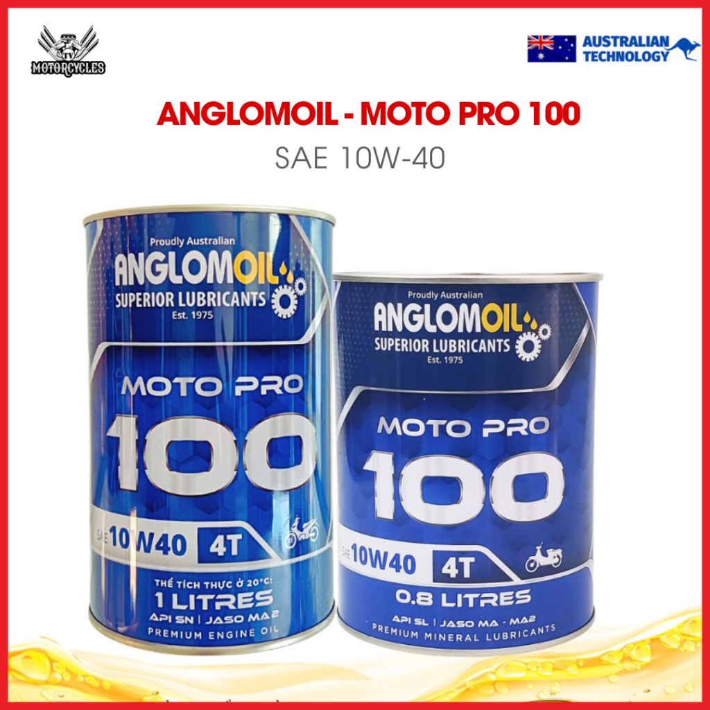 Dầu nhớt Anglomoil - Moto Pro 100 | SAE 20W-50 | 0,8 Lít và 1 Lít - Nhớt dành cho xe số | Shopee ...