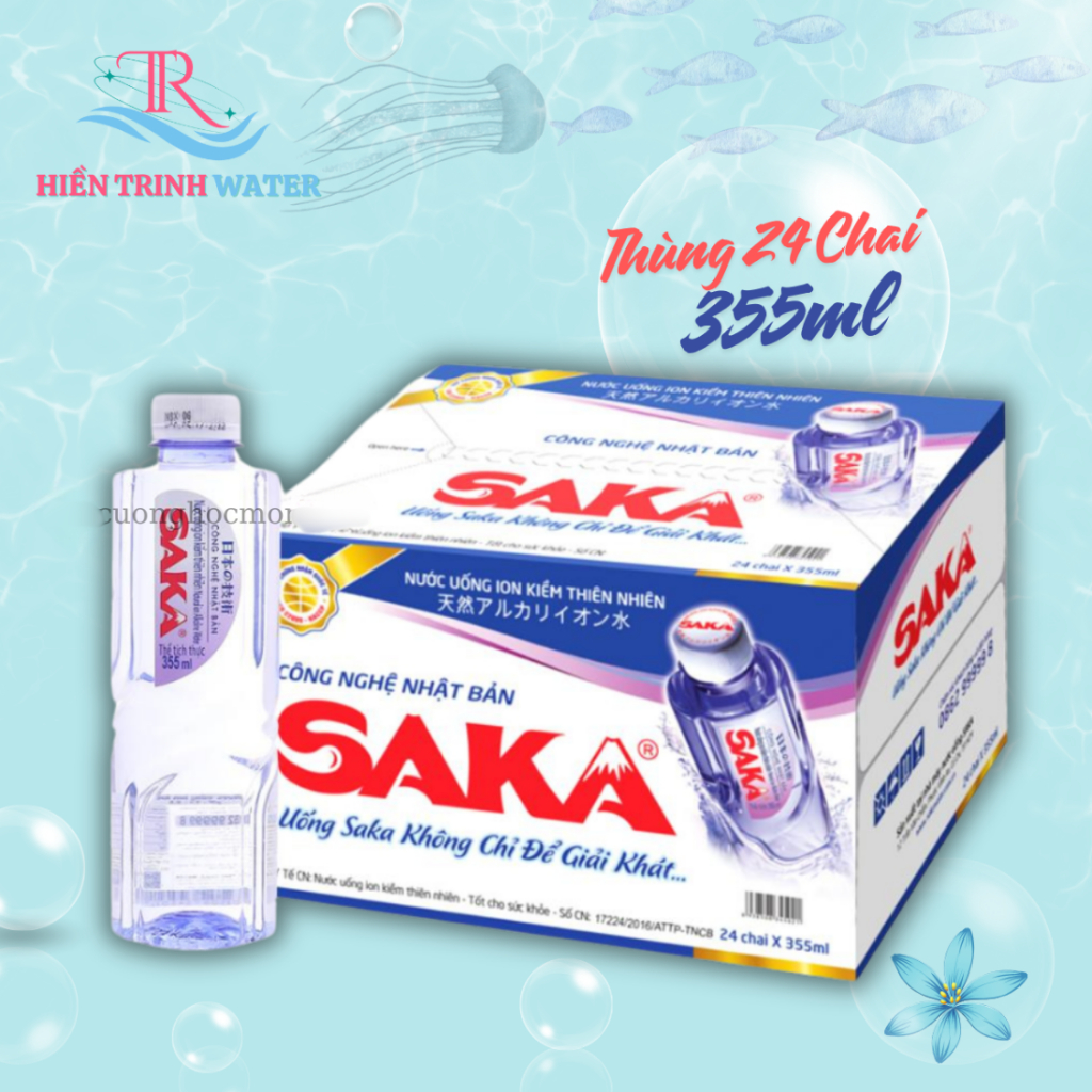 SAKA 355ml (24 CHAI) - NƯỚC UỐNG ĐÓNG CHAI ION KIỀM SAKA 355ML CÔNG NGHỆ NHẬT BẢN HỖ TRỢ TIÊU ...