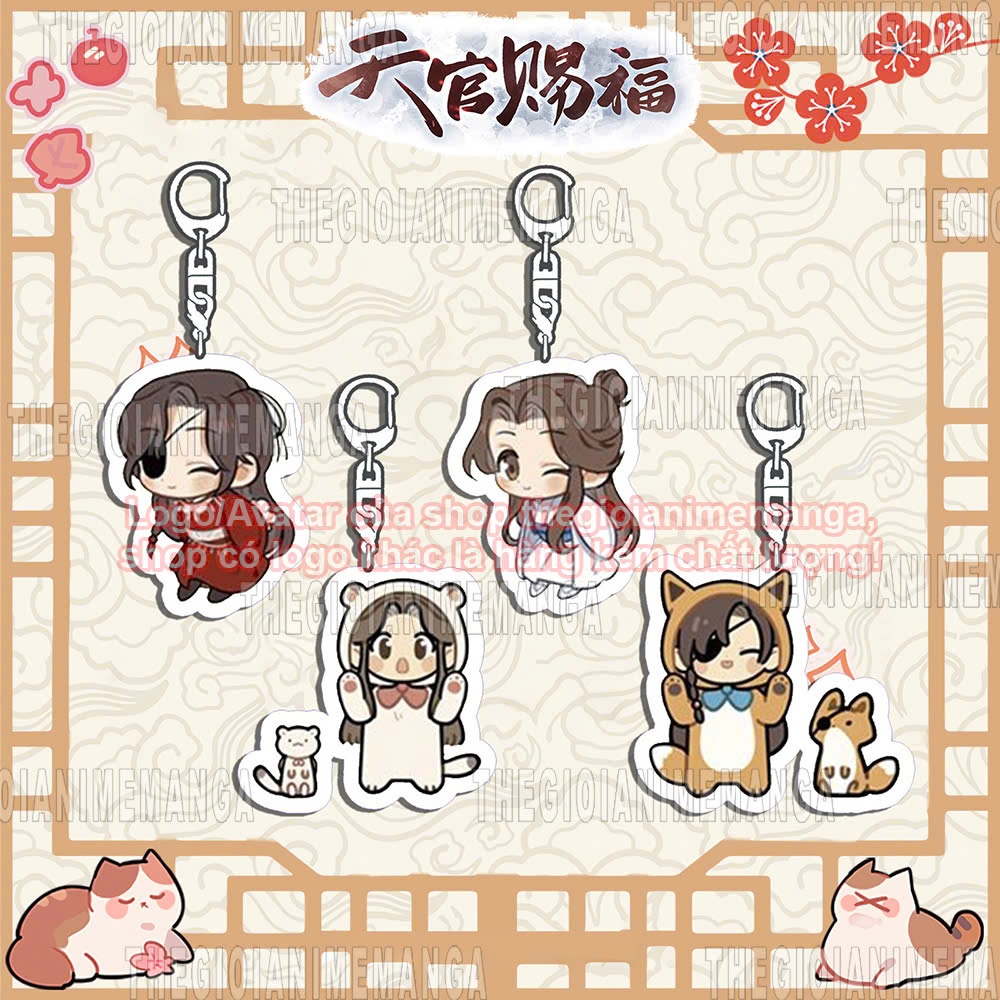 ( Mica trong acrylic ) Móc khóa THIÊN QUAN TỨ PHÚC ver THÚ CƯNG anime ...