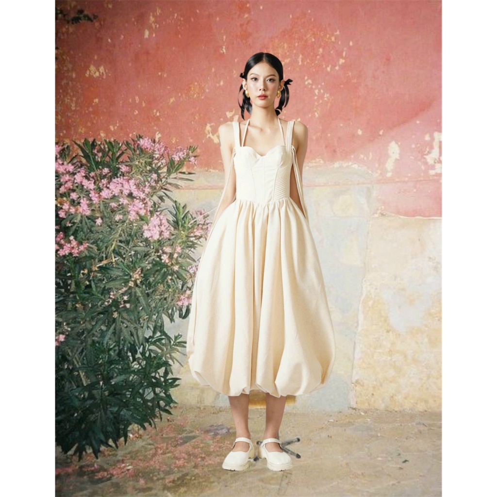 Váy corset hai dây dáng bí THE COUNTRY Salad Days Dress vải Linen ...
