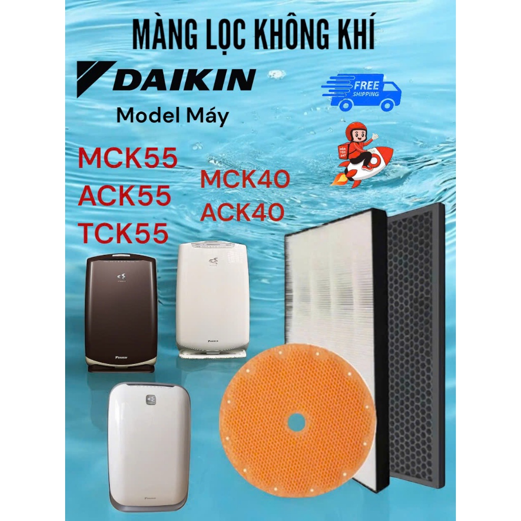 Màng lọc không khí daikin MCK55 TCK55 ACK55 MCK40 ACK40, Màng lọc hepa, màng lọc than hoạt tính ...