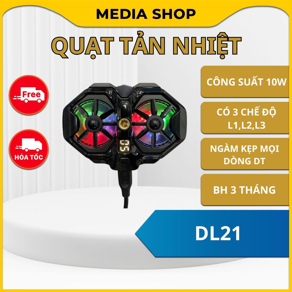 Quạt Tản Nhiệt DL21 Sò Lạnh Có Led RGB Có Màn Hình Hiển Thị Nhiệt Độ ...