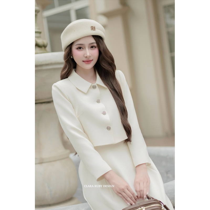 Clara Ruby-Set vest váy Chloe (2 màu ĐEN/ TRẮNG KEM size S-XL) | Shopee ...