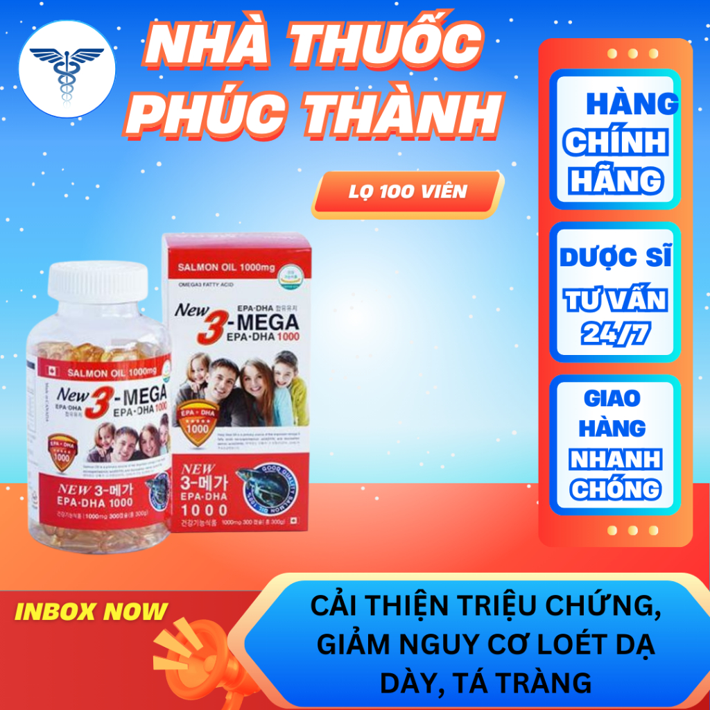 [CHÍNH HÃNG]Viên Dầu Cá Alaska Omega 3 New 3-Mega EPA-DHA 1000 ( Hộp 100 Viên) | Shopee Việt Nam
