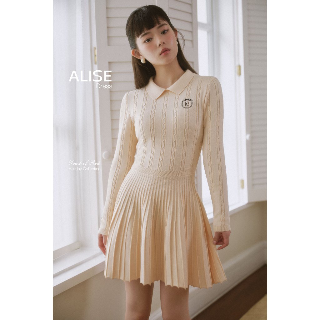 JOIE DES ROSES - Váy liền tay dài cổ sen Alise Dress | Shopee Việt Nam