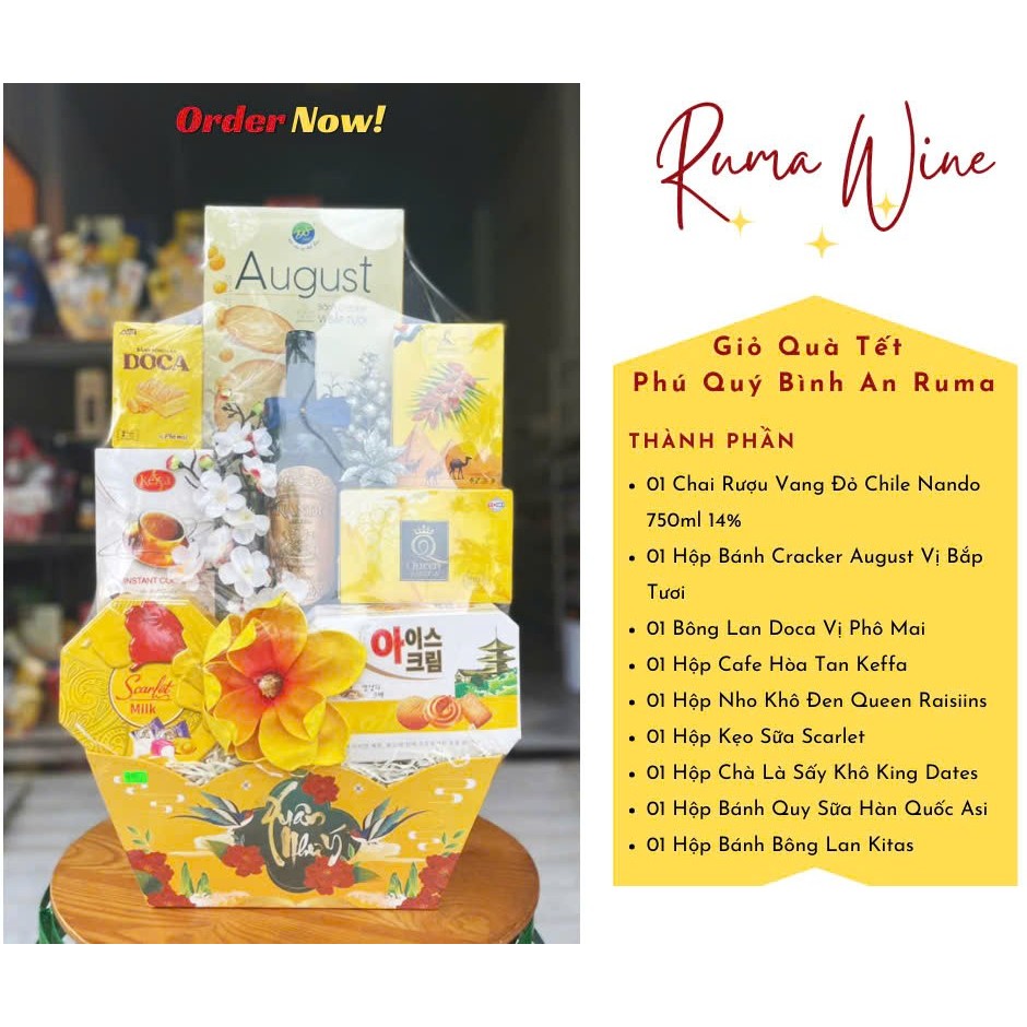 Giỏ Quà Tết Phú Quý Bình An Ruma Wine (vang Nando) | Shopee Việt Nam