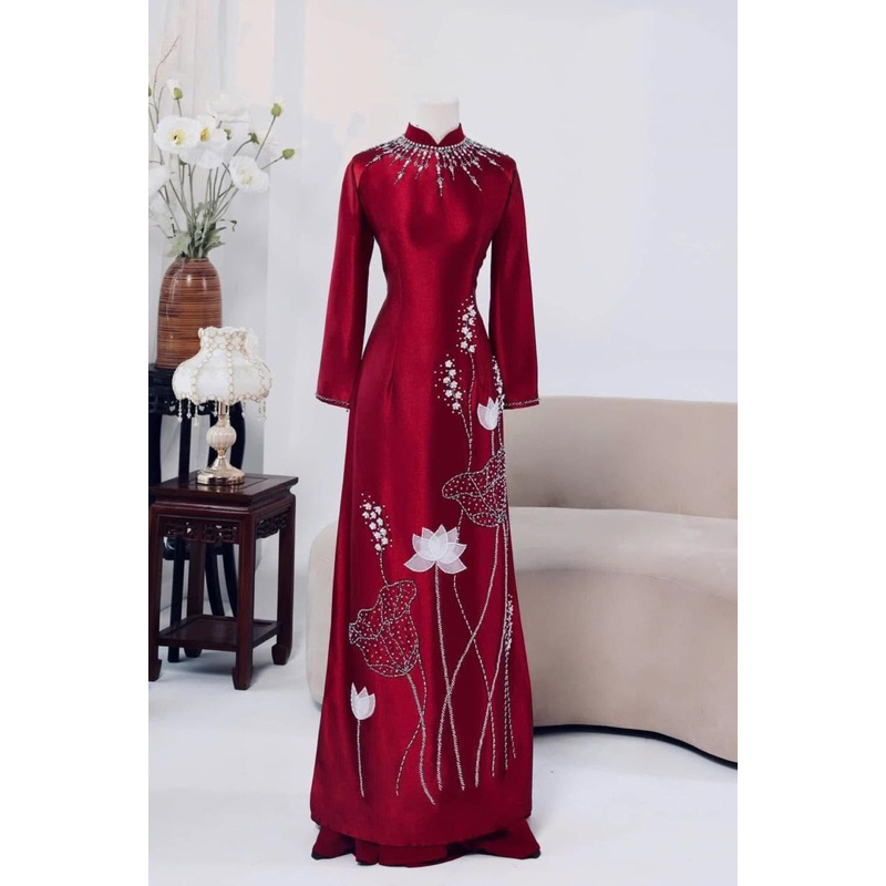 [LỤA RUBY 3 MÀU]_ÁO DÀI MẸ SUI LỤA RUBY CAO CẤP ĐÍNH KẾT | Shopee Việt Nam