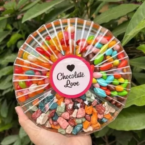 (tết) Hộp kẹo socola love socola rock socola sữa bọc kẹo dẻo 500g ...