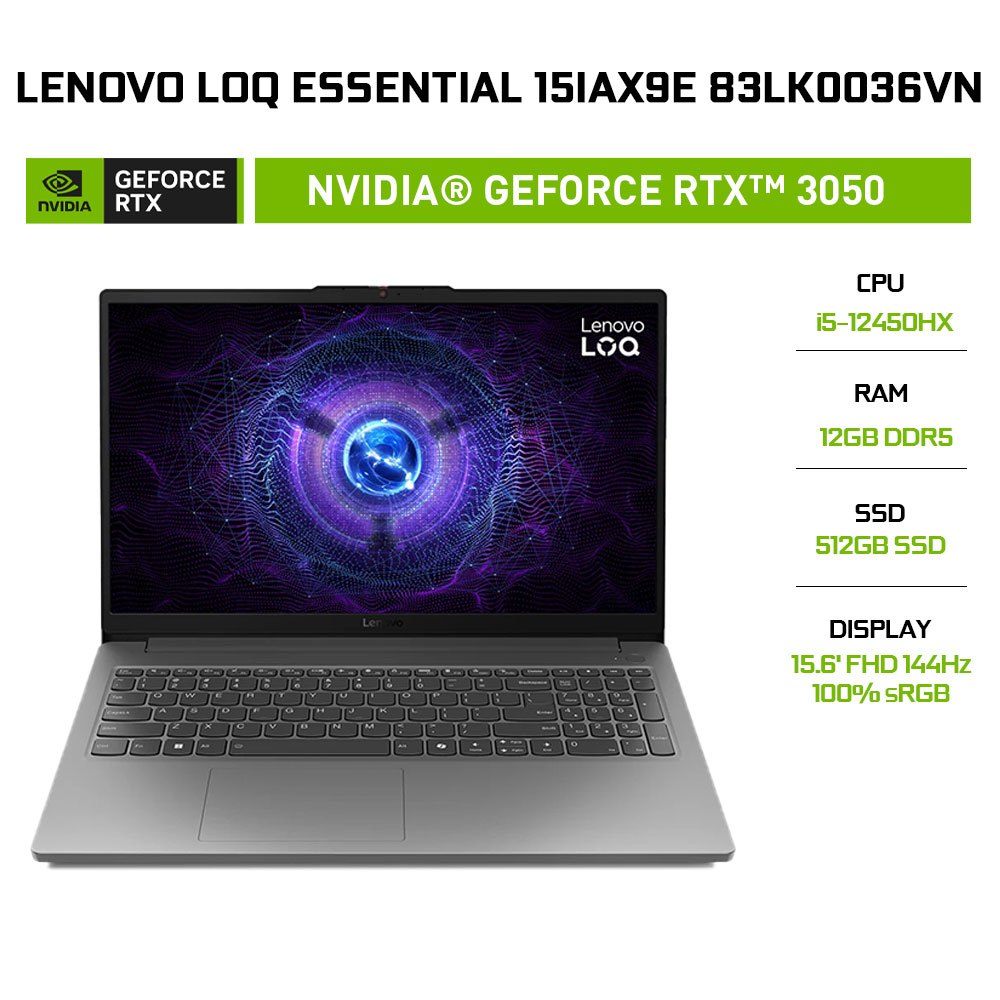Laptop Lenovo LOQ Essential 15IAX9E 83LK0036VN i5-12450HX | RTX™ 3050 ...