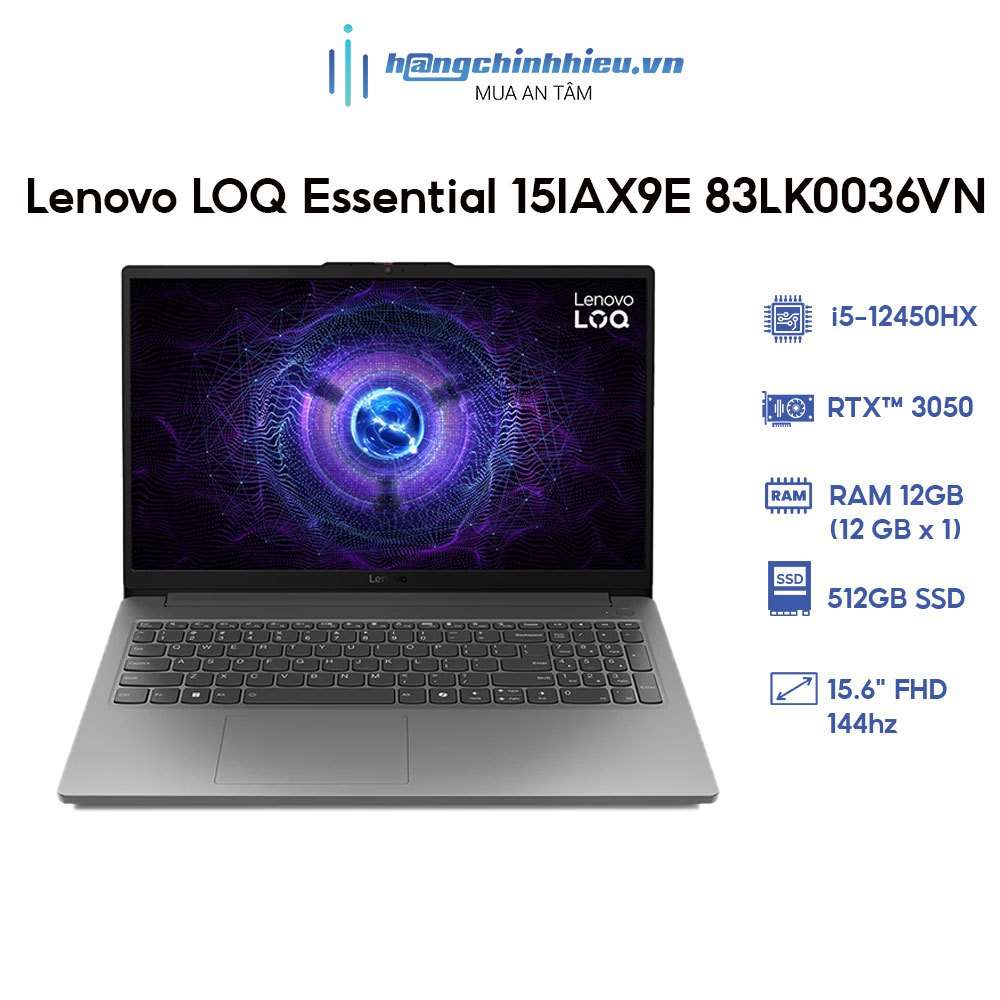 Laptop Lenovo LOQ Essential 15IAX9E 83LK0036VN i5-12450HX | RTX™ 3050 ...